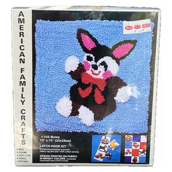 Other | Vintage Bunny Rabbit Latch Hook Kit Sealed Never Opened | Poshmark